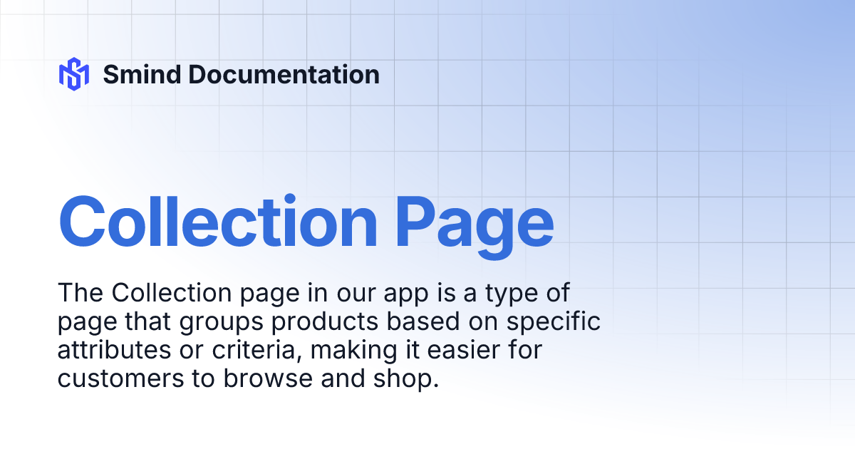 Collection Page | Smind Documentation