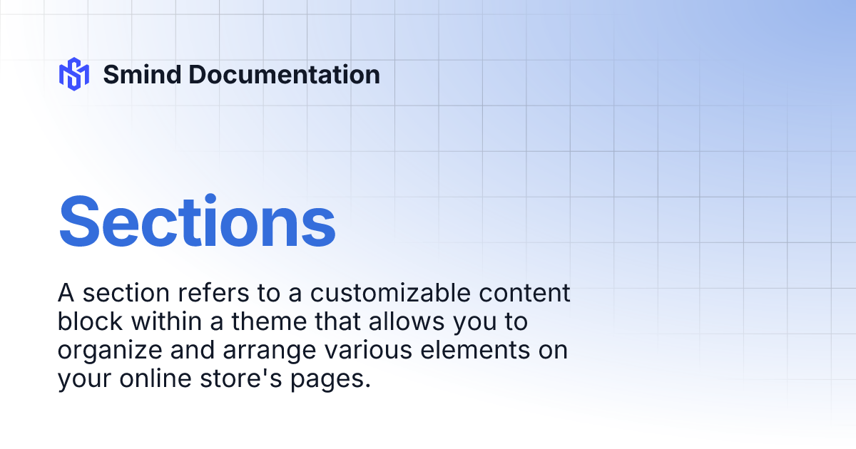 Sections | Smind Documentation